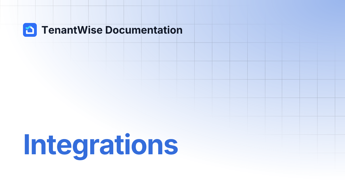Integrations | TenantWise Documentation
